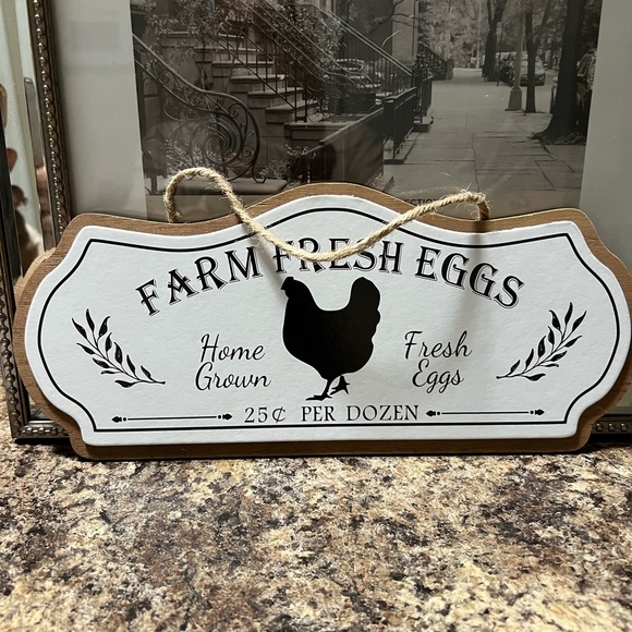 At Home | Kitchen | Chicken Farmhouse Rustic Kitchen Decor Wood Plaque ...